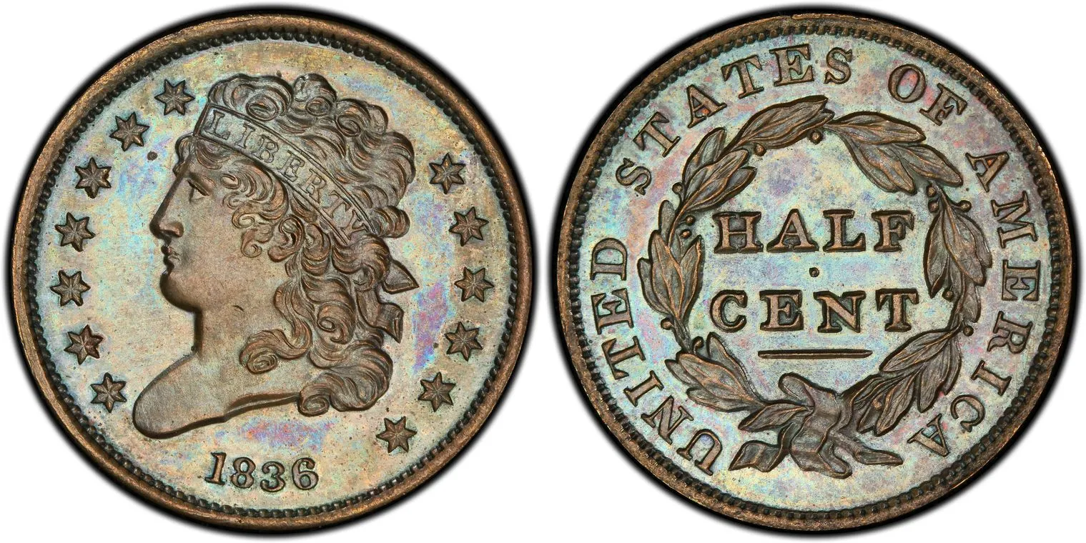 1836 Half Cent Value: Mint Varieties, Rarity, And Current Prices ...