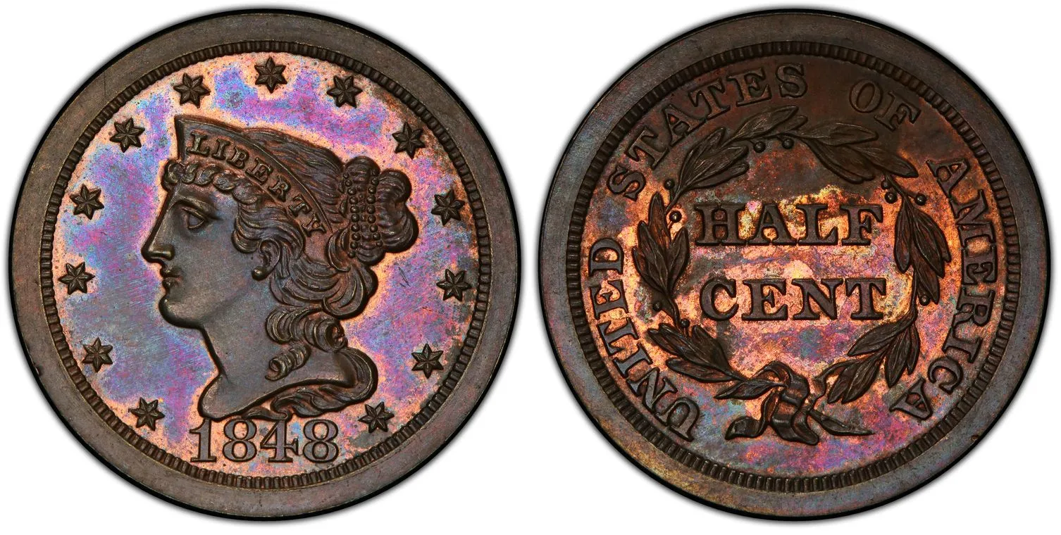 1848 Half Cent Value: Mint Varieties, Rarity, And Current Prices - Coins-Value.com