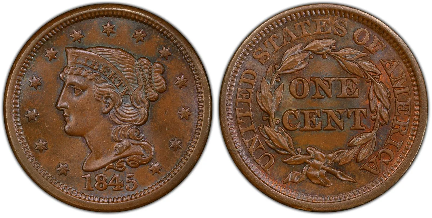 1845 Cent Value: Mint Varieties, Rarity, And Current Prices - Coins-Value.com