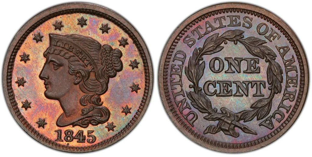 1845 Cent Value: Mint Varieties, Rarity, And Current Prices - Coins ...