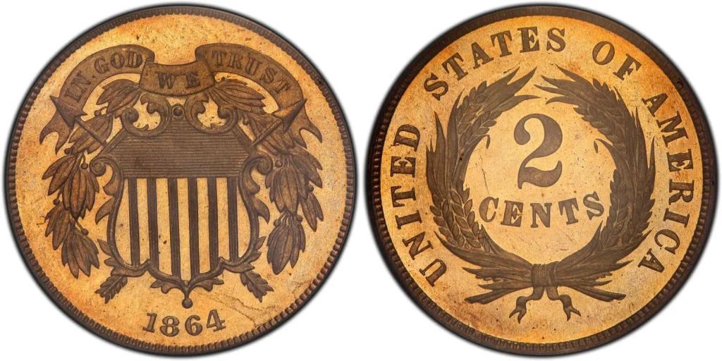 1864 Two Cents Value: Mint Varieties, Rarity, And Current Prices - Coins-Value.com