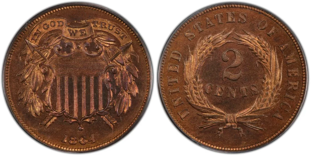 1864 Two Cents Value: Mint Varieties, Rarity, And Current Prices - Coins-Value.com