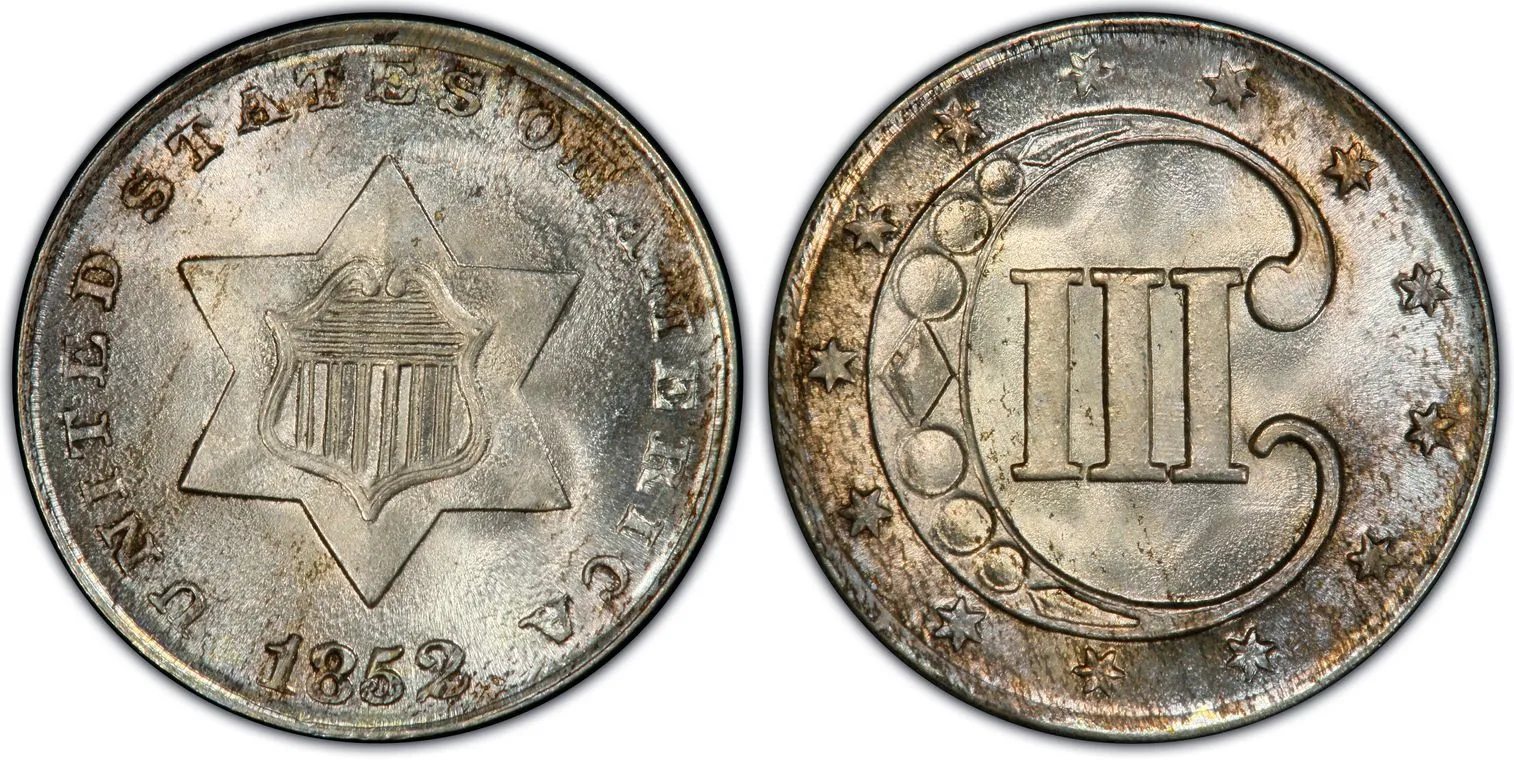 1852 Three Cents Value: Mint Varieties, Rarity, And Current Prices - Coins-Value.com