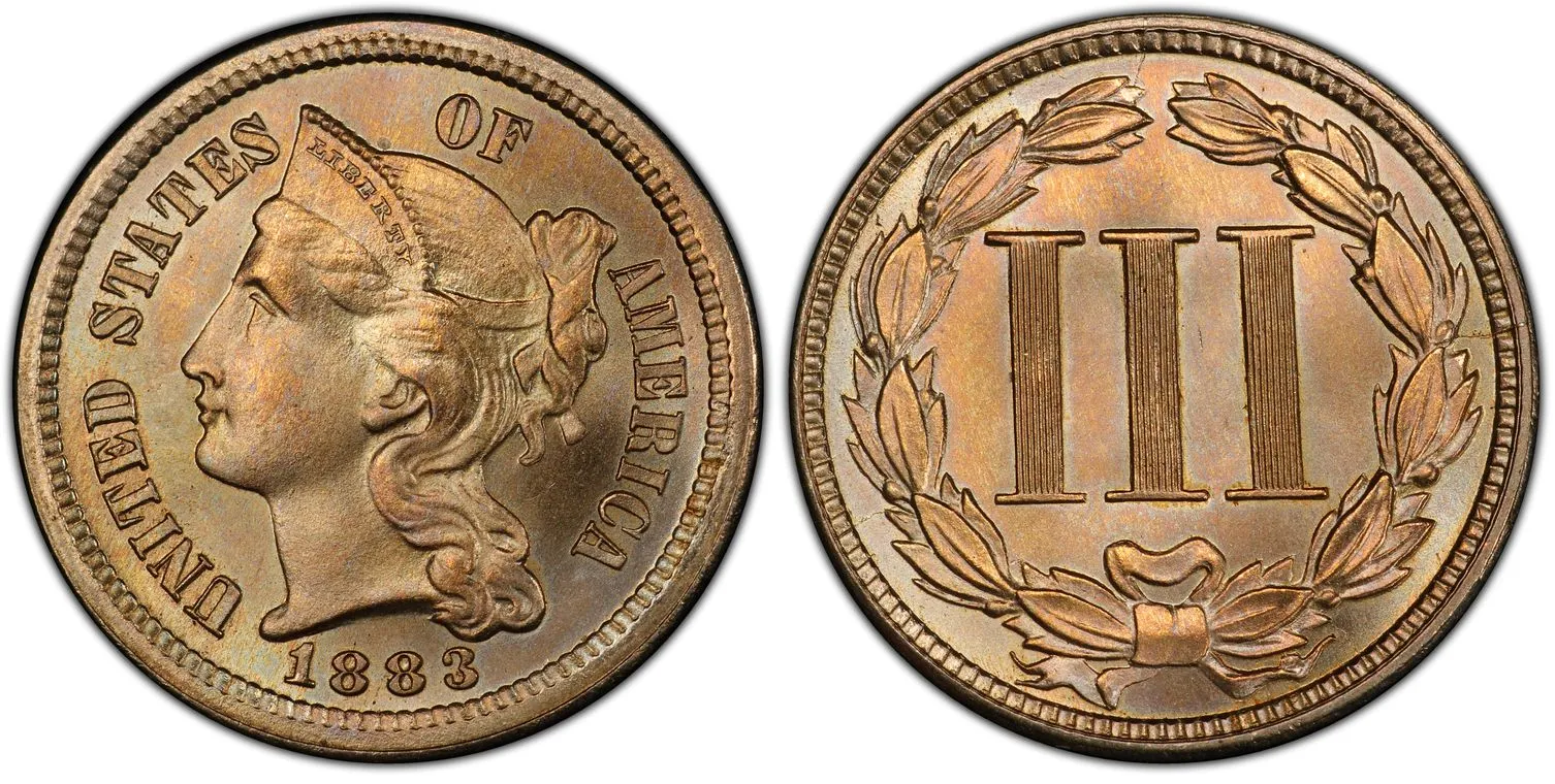 1883 Three Cents Value: Mint Varieties, Rarity, And Current Prices - Coins-Value.com