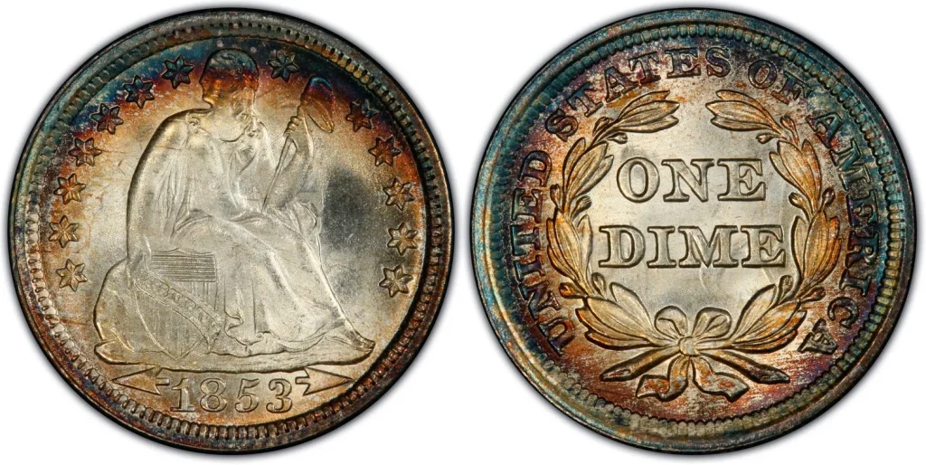 1853 Dime Value: Mint Varieties, Rarity, And Current Prices - Coins-Value.com