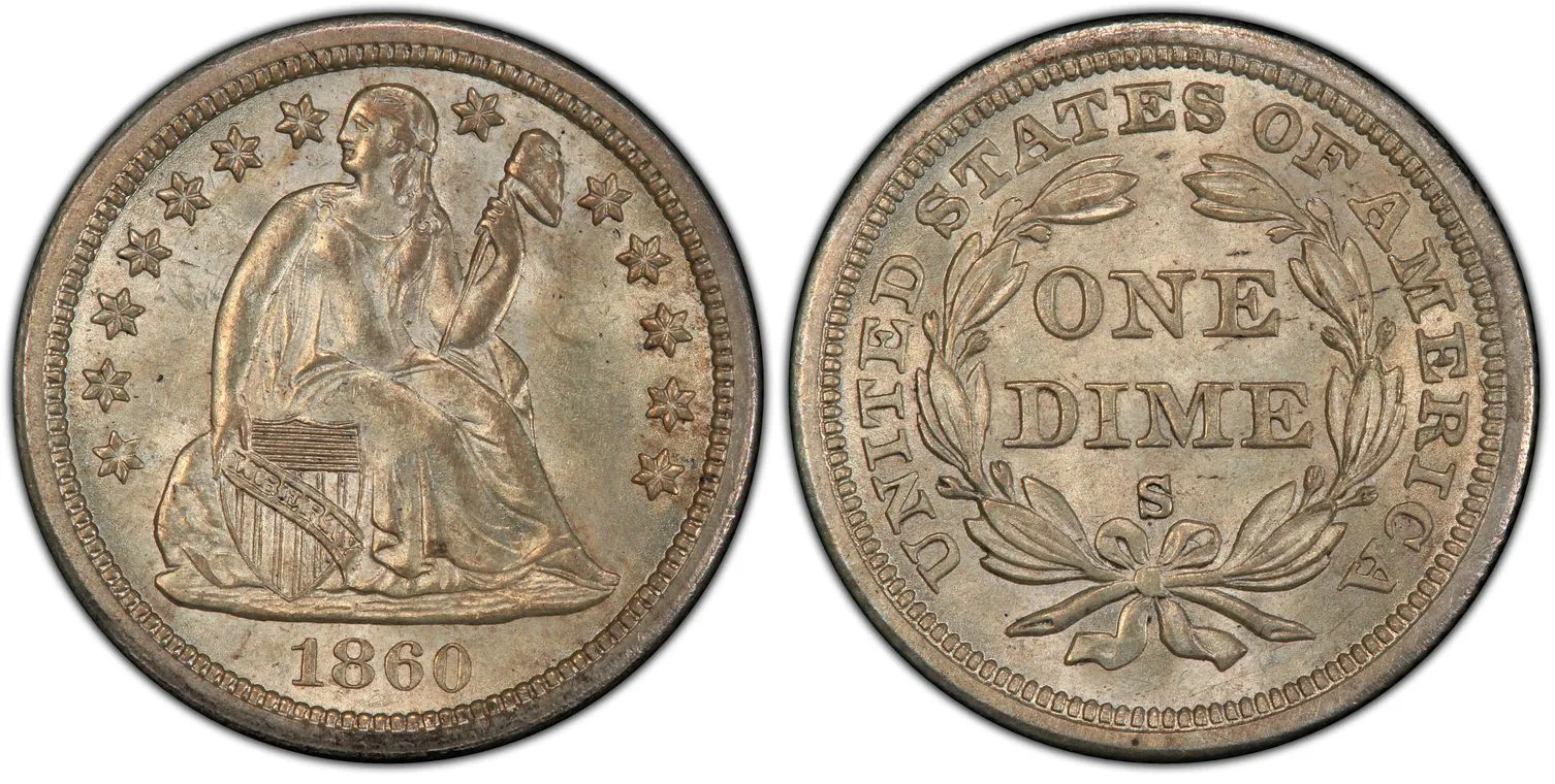 1860 Dime Value: Mint Varieties, Rarity, And Current Prices - Coins-Value.com