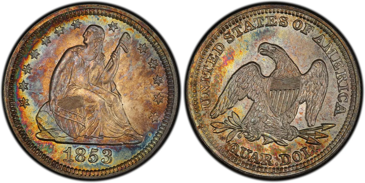 1853 Quarter Value: Mint Varieties, Rarity, And Current Prices - Coins-Value.com