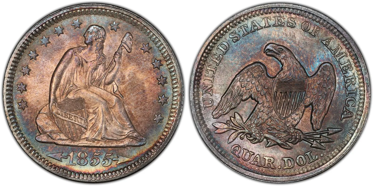 1855 Quarter Value: Mint Varieties, Rarity, And Current Prices - Coins-Value.com