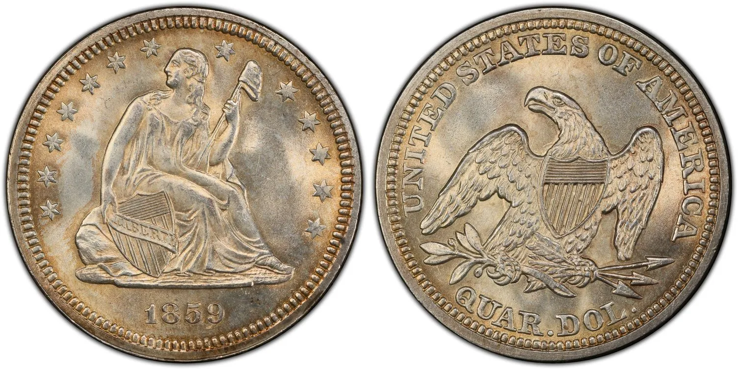 1859 Quarter Value: Mint Varieties, Rarity, And Current Prices - Coins ...