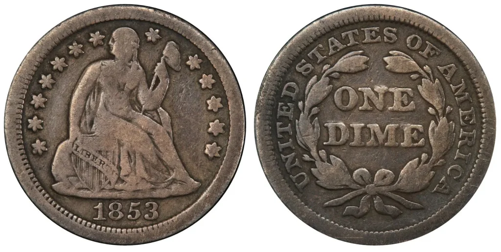 1853 Dime Value: Mint Varieties, Rarity, And Current Prices - Coins-Value.com