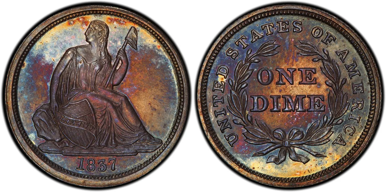 1837 Dime Seated, Fortin-101 (Proof): Accurate Value Estimator with ...
