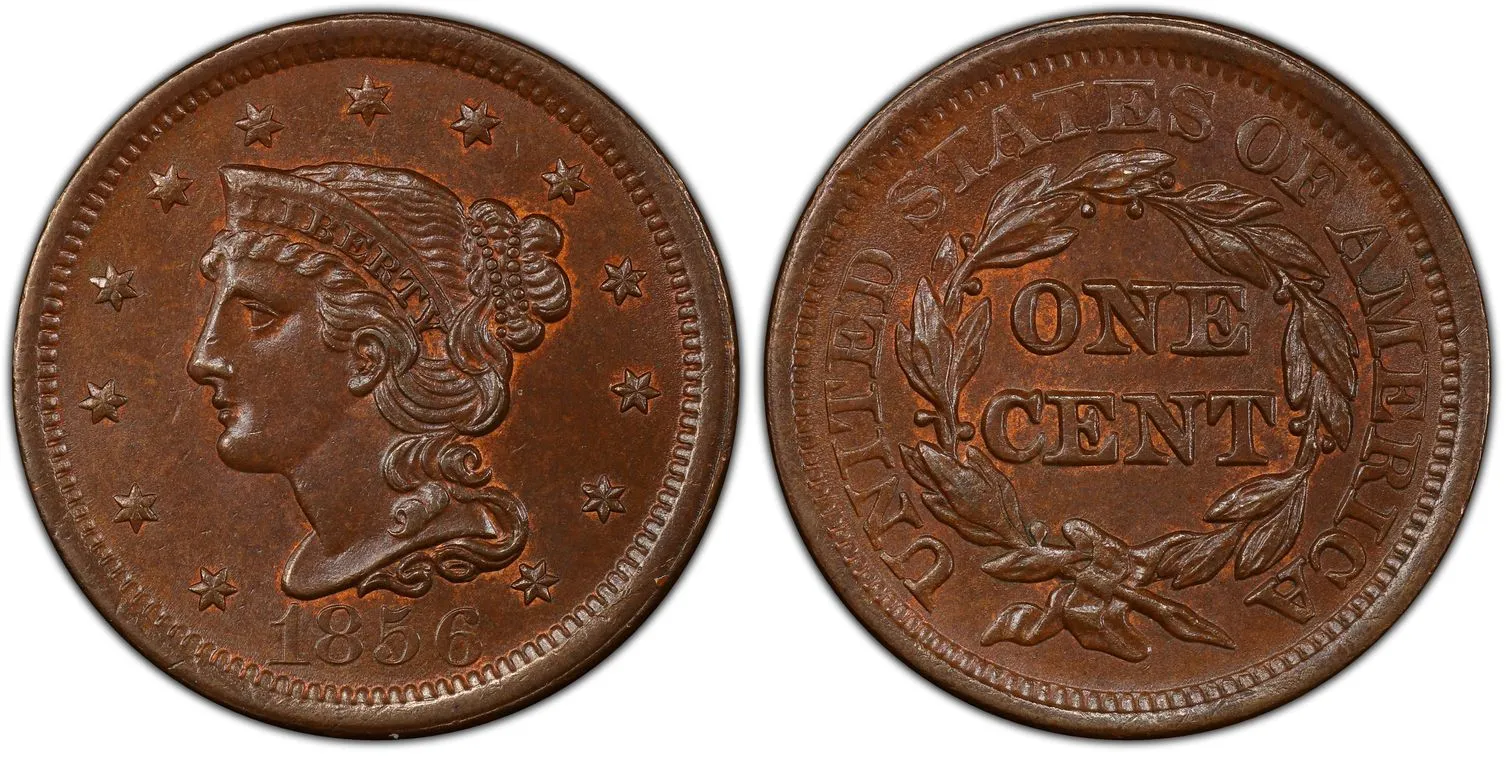 1856 Penny N-20 Upright 5, BN (Regular Strike): Accurate Value ...