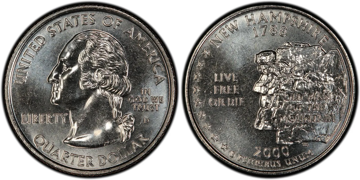 2000-D Quarter New Hampshire (Regular Strike): Accurate Value Estimator ...