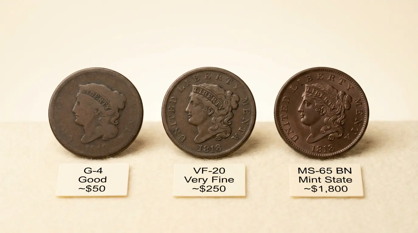1818 Cent Value: Mint Varieties, Rarity, And Current Prices - Coins Value