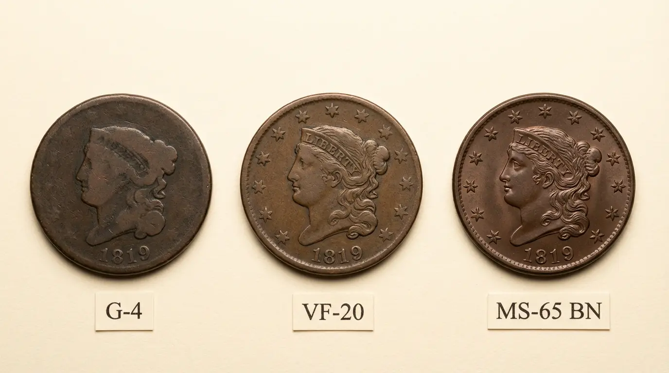1819 Cent Value: Mint Varieties, Rarity, And Current Prices - Coins Value