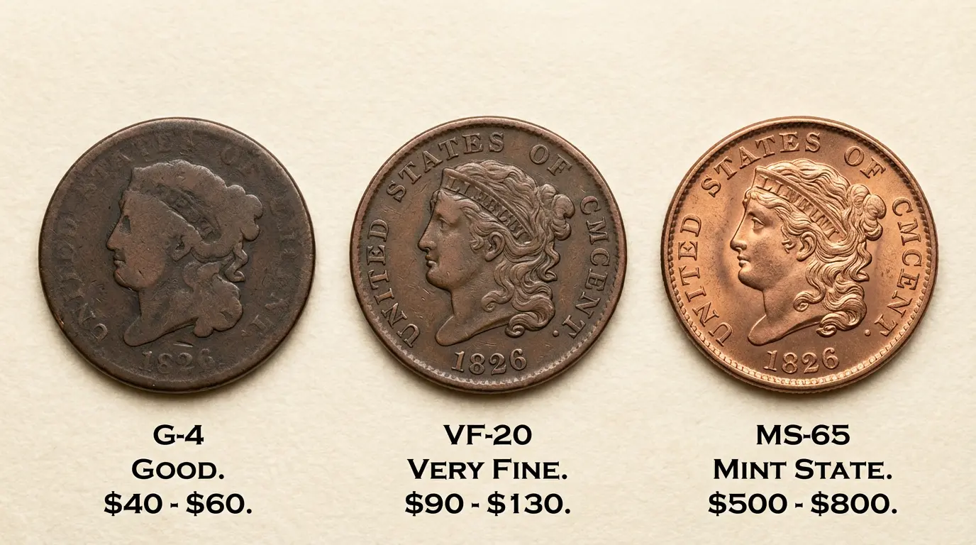 1826 Half Cent Value: Mint Varieties, Rarity, And Current Prices ...