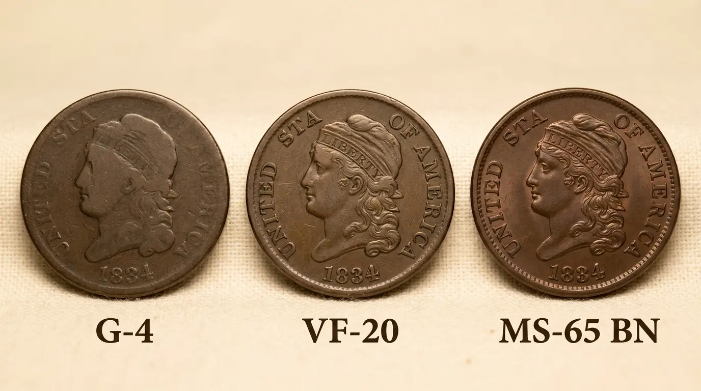 1834 Cent Value: Mint Varieties, Rarity, And Current Prices - Coins Value