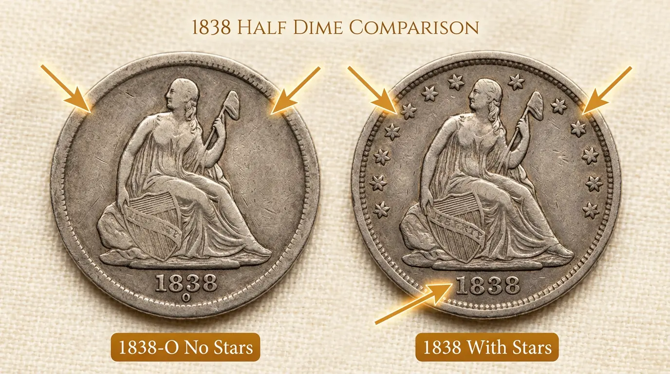 1838 Half Dime Value: Mint Varieties, Rarity, And Current Prices ...