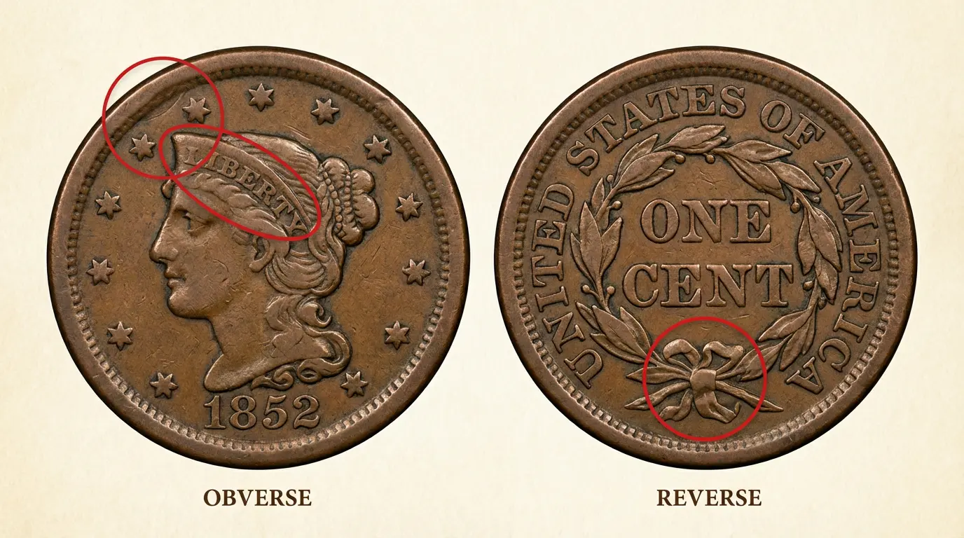 1852 Cent Value: Mint Varieties, Rarity, And Current Prices - Coins Value