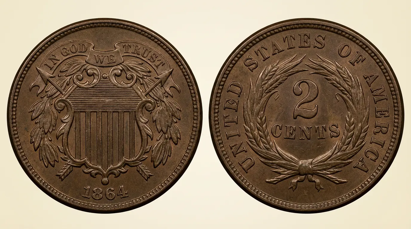 1864 Two Cents Value: Mint Varieties, Rarity, And Current Prices ...