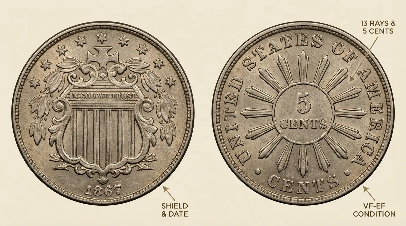 1867 Nickel Value: Mint Varieties, Rarity, And Current Prices - Coins Value
