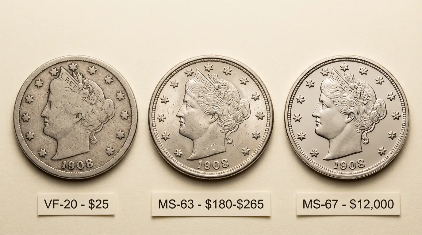 1908 Nickel Value: Mint Varieties, Rarity, And Current Prices - Coins Value