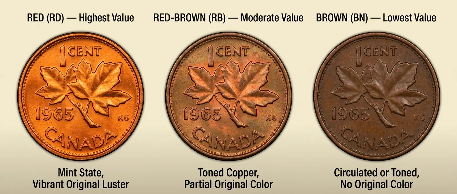 1965 Canadian Penny Value: All 4 Die Varieties Explained & Priced (Cad ...