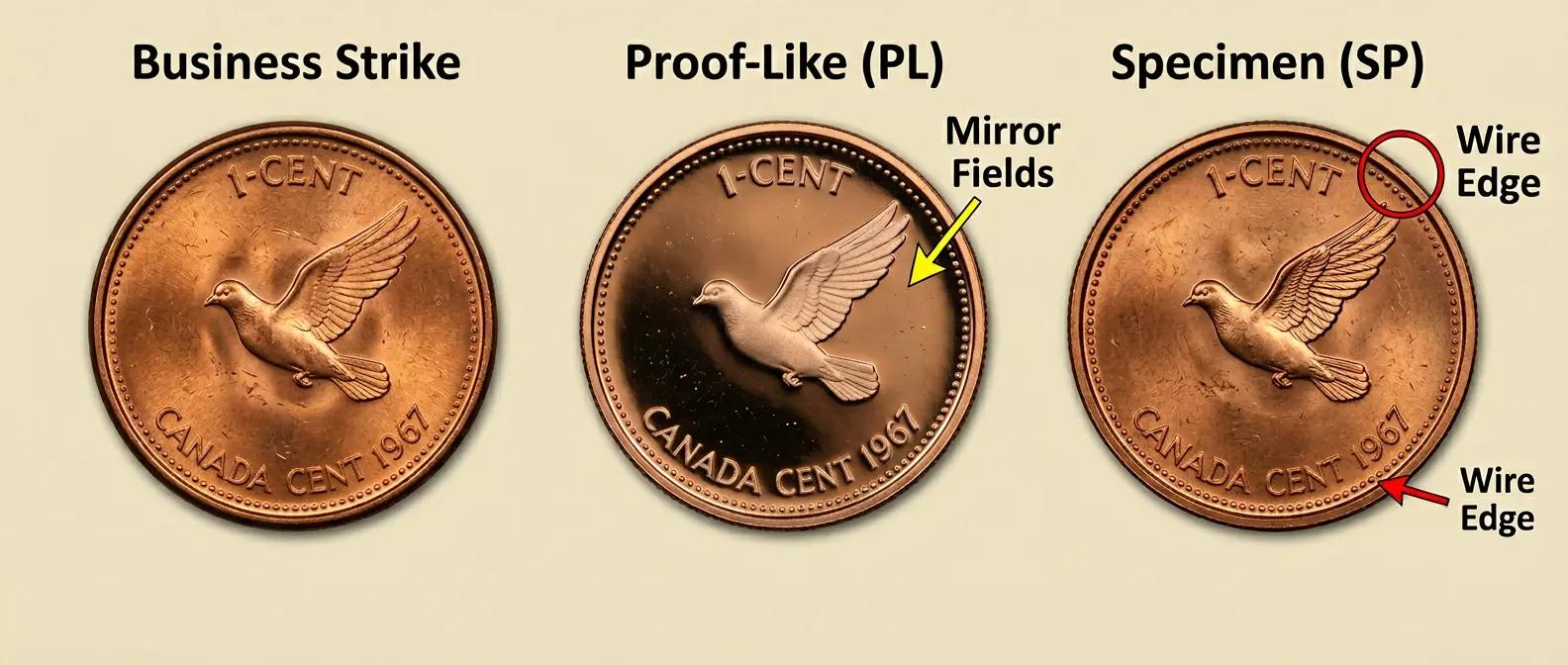 1967 Canadian Penny Value: Rock Dove Centennial Cent Price Guide (1867 ...
