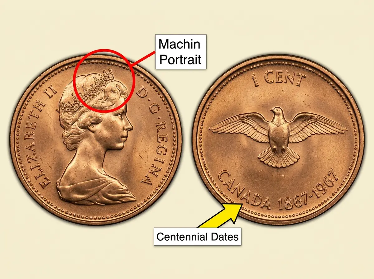 1967 Canadian Penny Value: Rock Dove Centennial Cent Price Guide (1867 ...