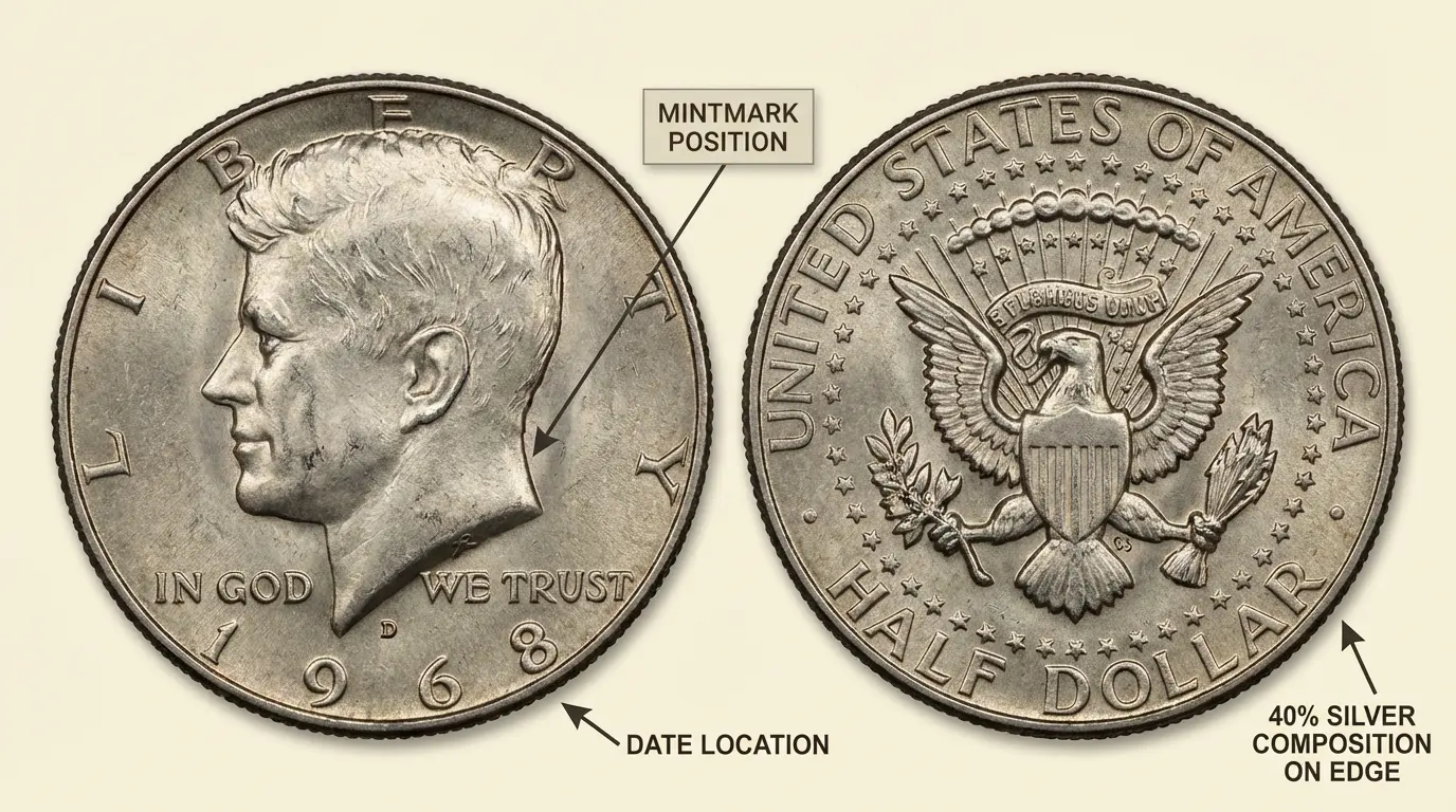 1968 Half Dollar Value: Mint Varieties, Rarity, And Current Prices ...